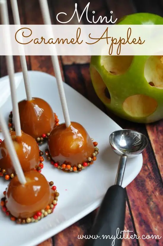 Mini Candy Apples Recipe Perfect For Fall Parties - Love Cooking Daily